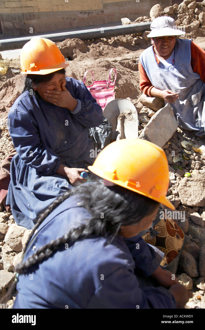 women road workers, Potosi, Bolivia Stock Photo - Alamy