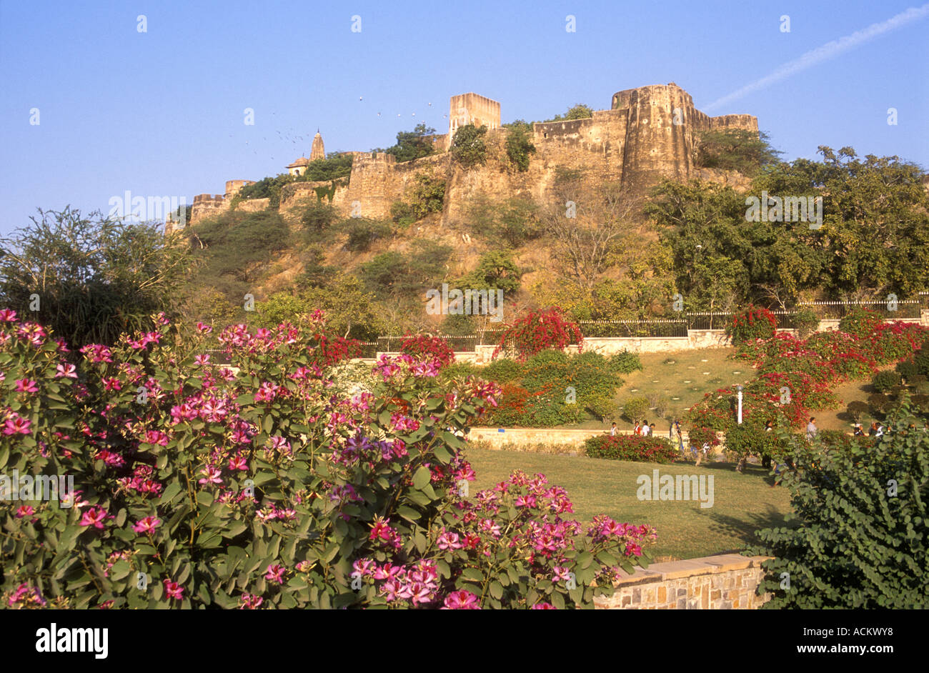 Moti Doongri Fort seen from the Laxmi Narayan Temple in the south of ...