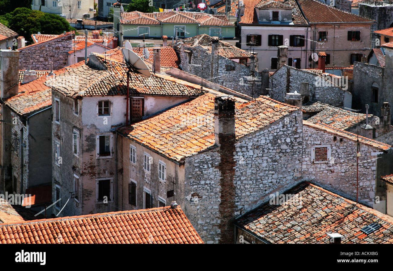Red tiled rooves in Porec Istria Stock Photo - Alamy