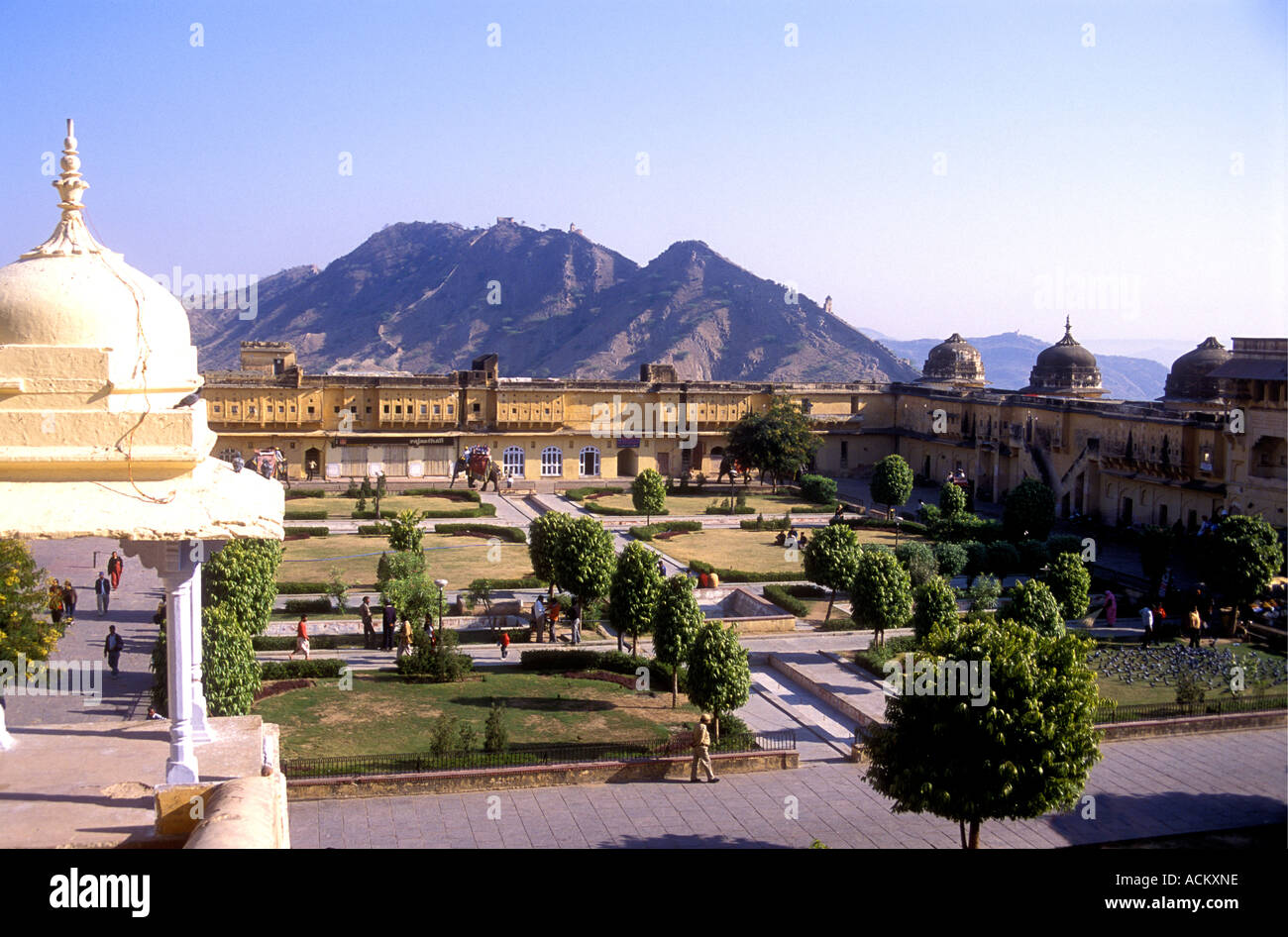 The Jaleb Chowk courtyard inside the Amber Fort or Palace near Jaipur ...
