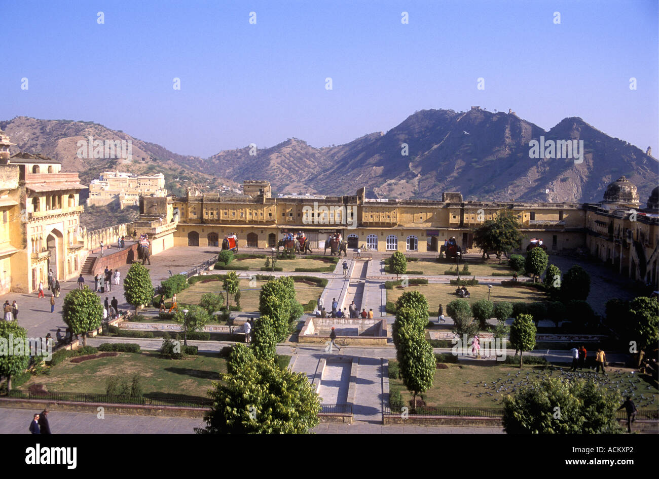 The Jaleb Chowk courtyard inside the Amber Fort or Palace near Jaipur ...