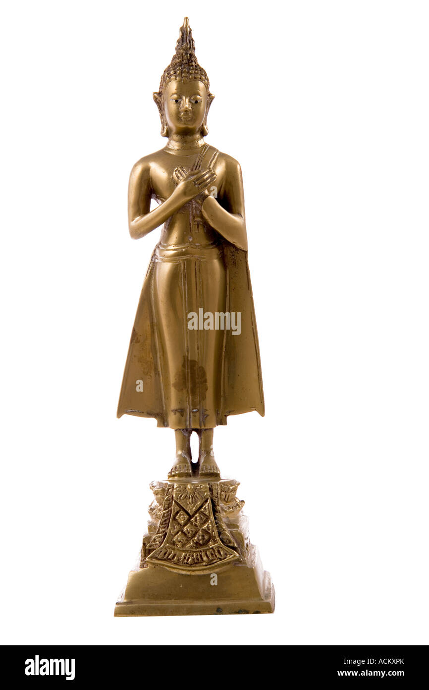 Buddha buddhism studio white background golden statues thailand Cut Out ...