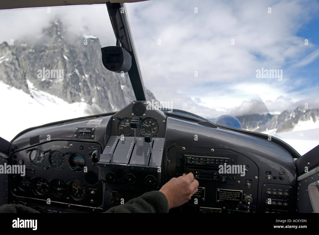 View from the plane flying over the Pika Glacier Alaska Stock Photo - Alamy