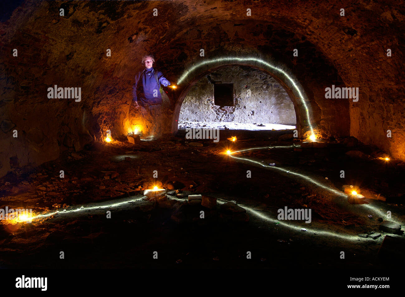 Mysterious underground vault of Viglas castle ruin, Slovakia Stock ...