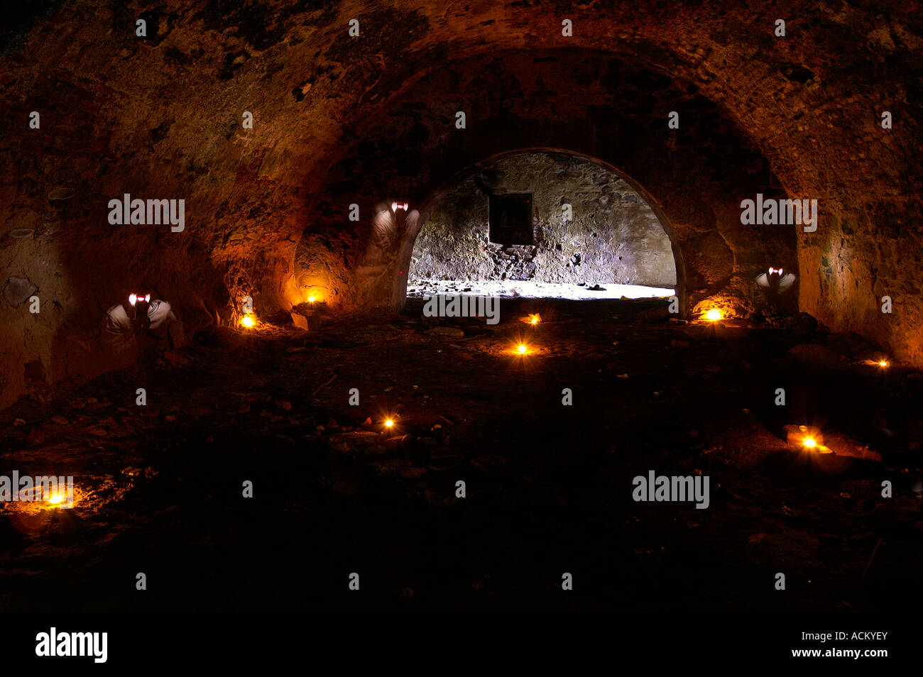 Mysterious underground vault of Viglas castle ruin, Slovakia Stock ...