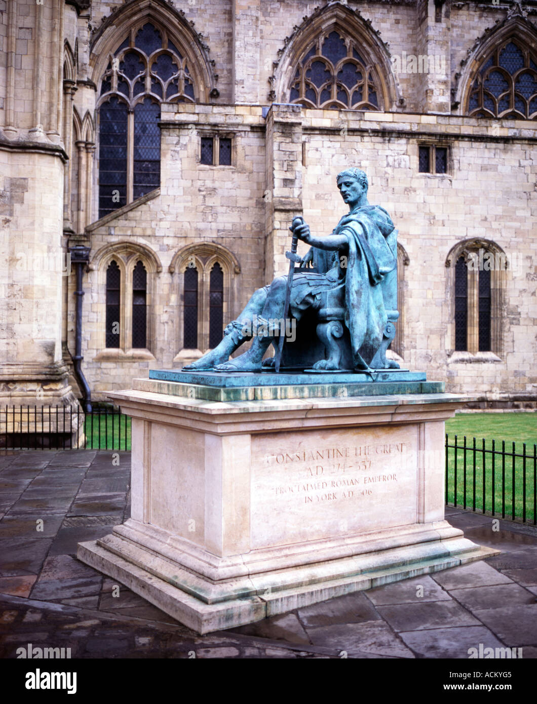 Statue in Bronze of Constantine Emporer of Rome York England Stock ...