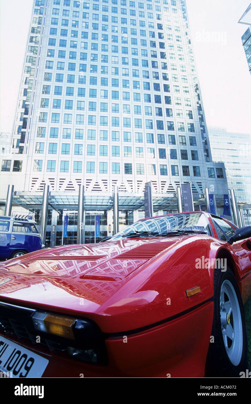 Ferrari outside Canada Tower docklands London Stock Photo - Alamy