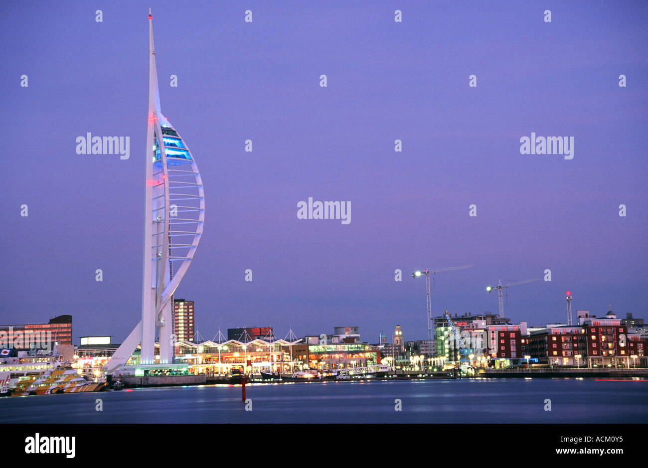 Shopping complex spinnaker tower uk view landscape sea hi-res stock ...