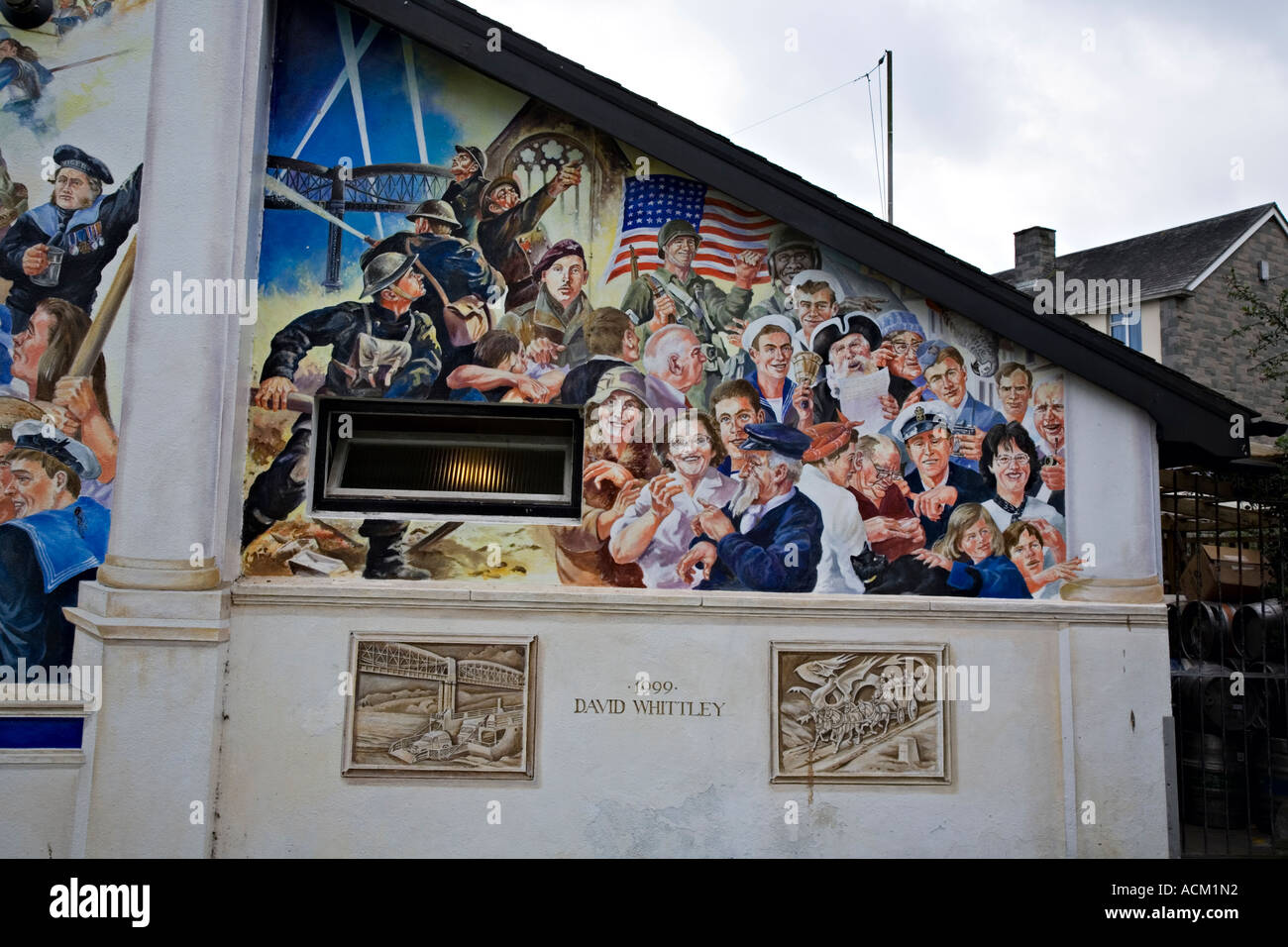 Mural on wall of the Union Inn in Saltash Cornwall UK Stock Photo - Alamy