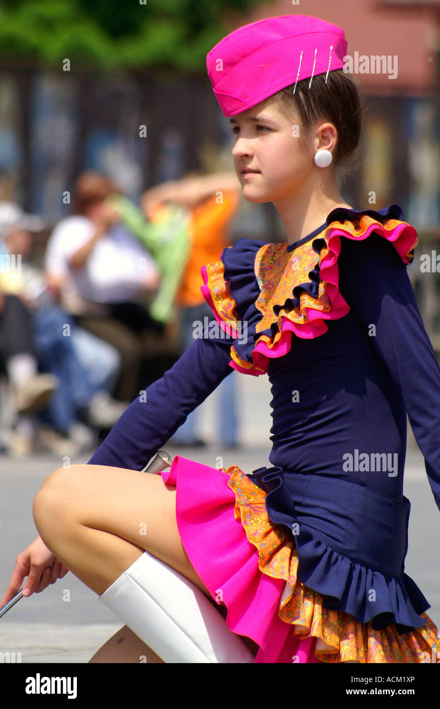 Majorette girls dancing show Stock Photo - Alamy