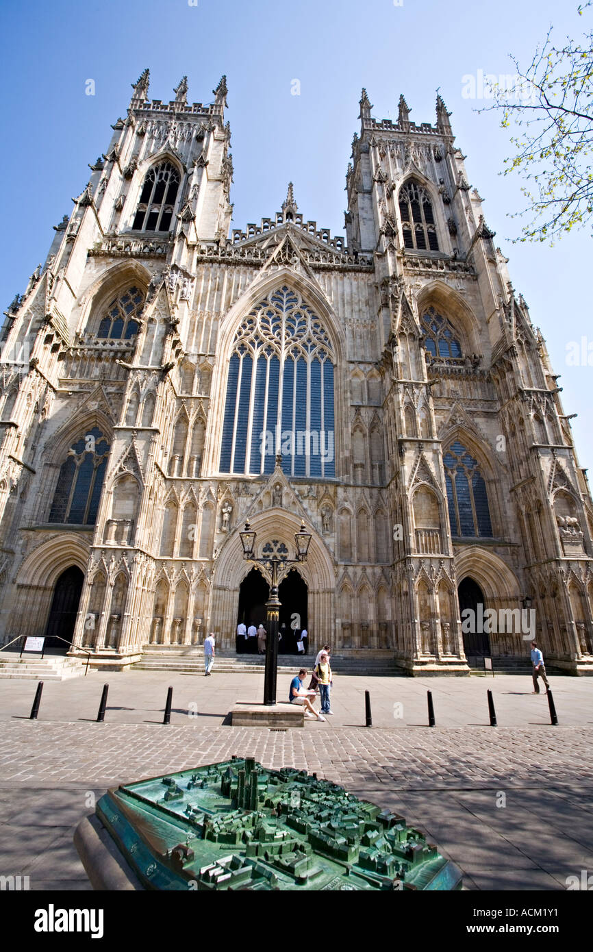 York Minster West front and architectural model England UK Stock Photo ...