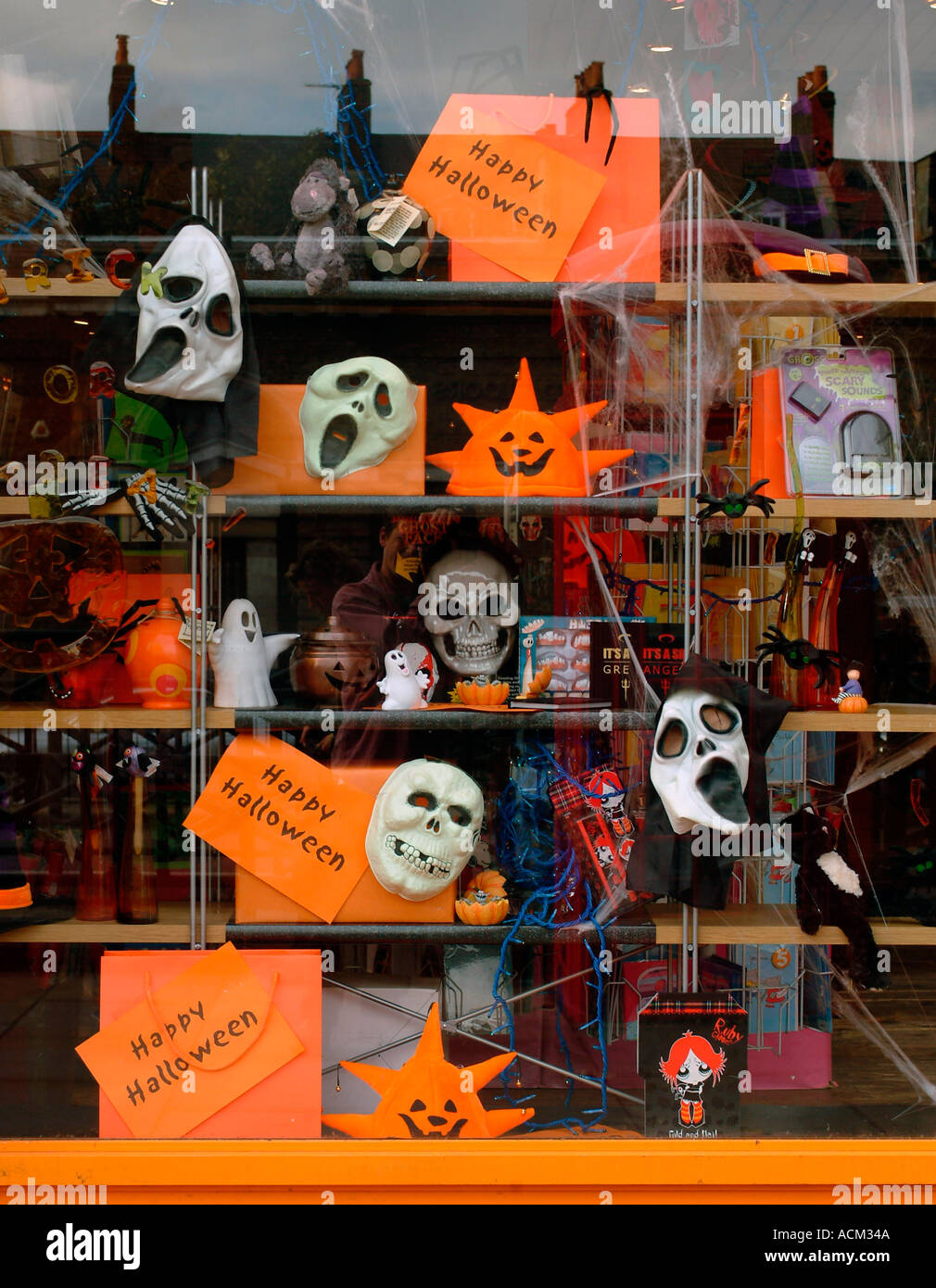 Halloween window display Stock Photo - Alamy