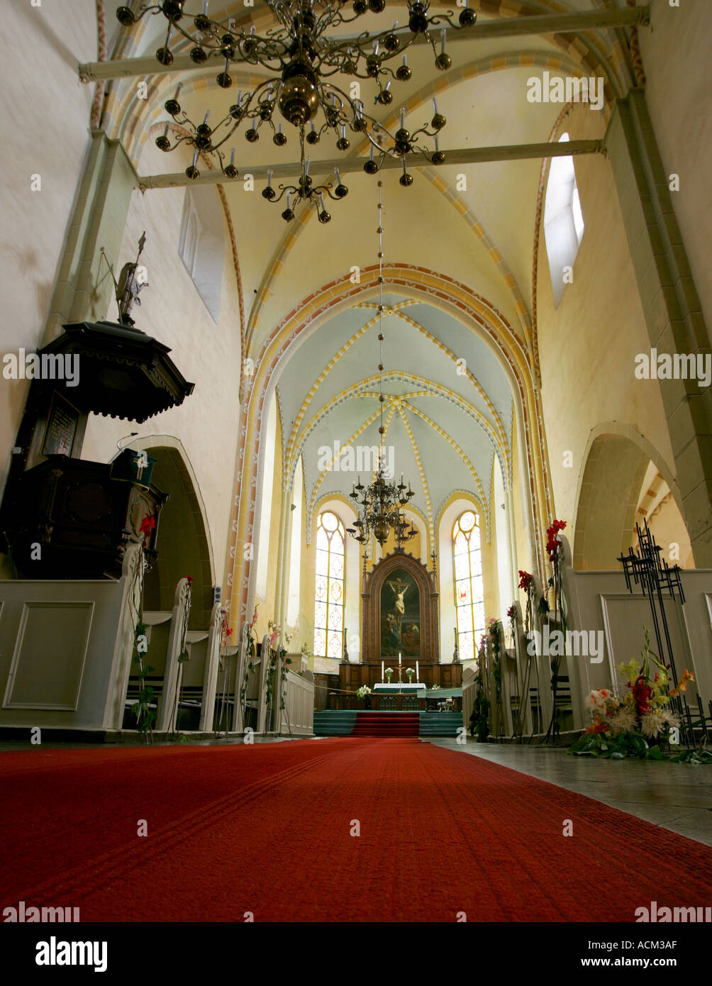 Church interior Cesis Latvia Stock Photo - Alamy