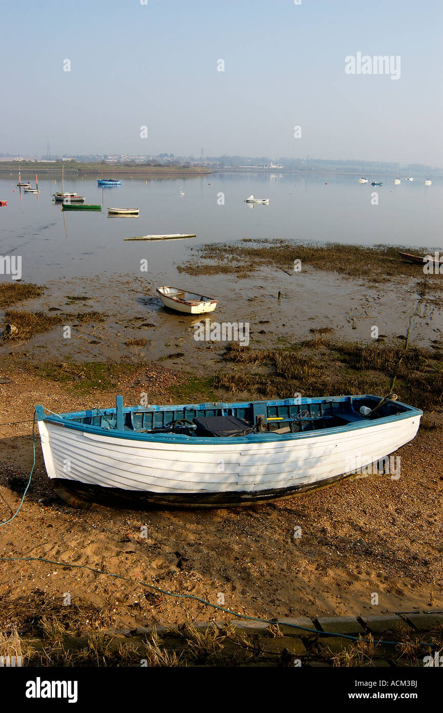 Rowing Boat at Mistley Essex Stock Photo - Alamy