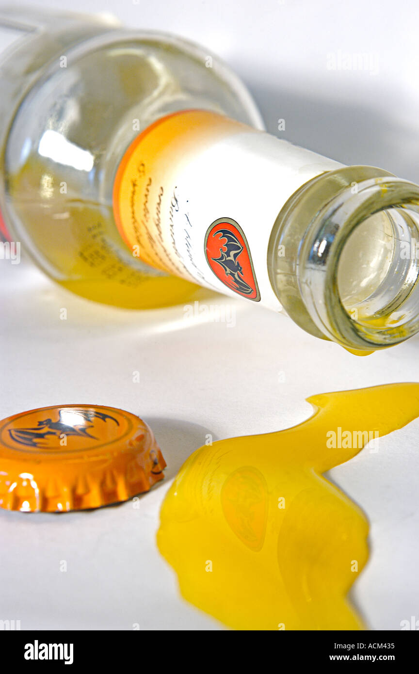 Spilled out Bacardi Breezer Stock Photo - Alamy
