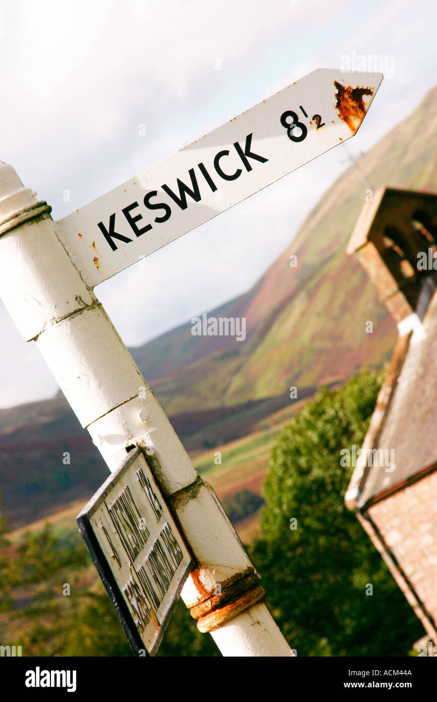 road sign to Keswick Stock Photo - Alamy