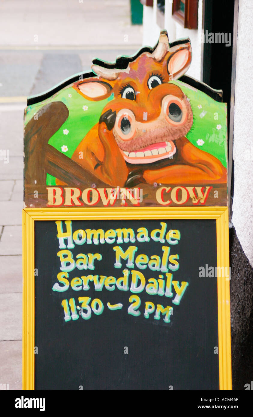 sign outside pub in Cockermouth Cumbria Stock Photo - Alamy
