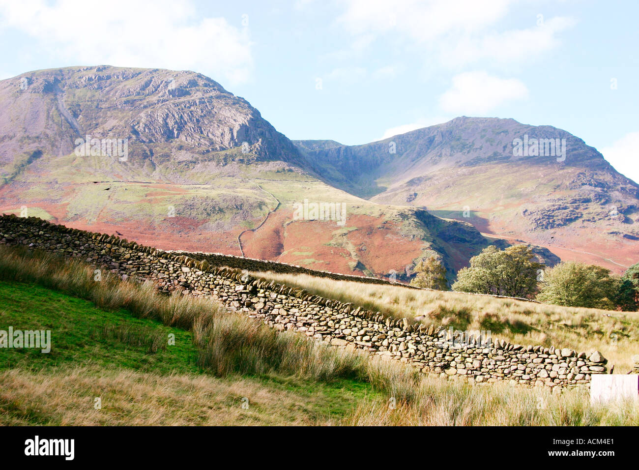 dry stone wall and hills near Buttermere and High Stile in Lake ...
