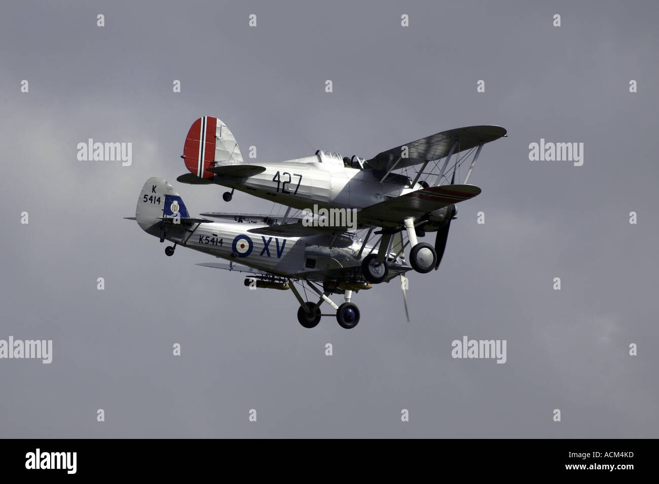 Classic Fighter formation Gloster Gladiator and Hawker Hind Old RAF ...