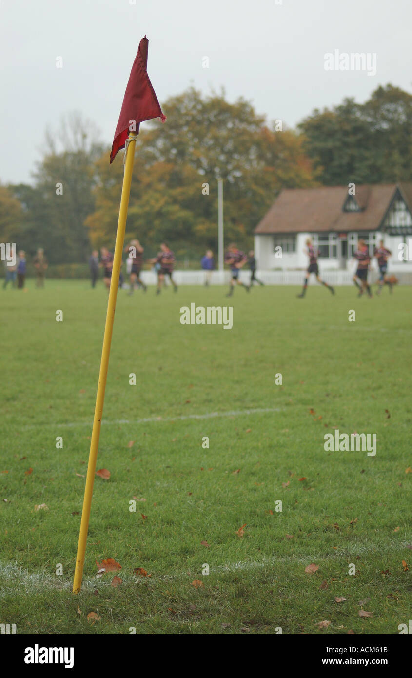 Line flag on a sports field Stock Photo - Alamy