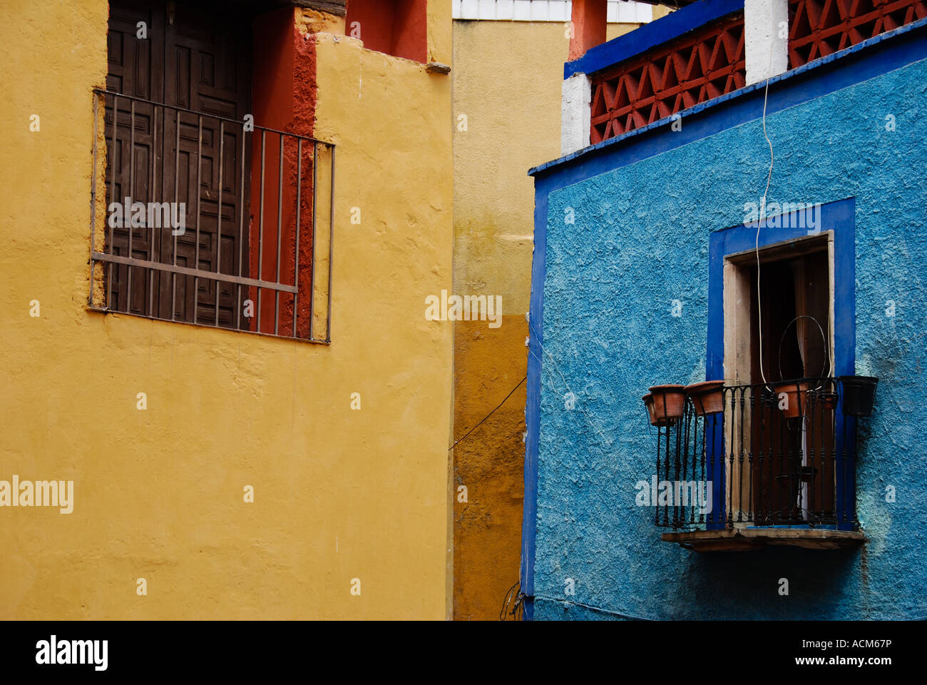 Windows in Guanajuato a small Spanish colonial town in the Central ...