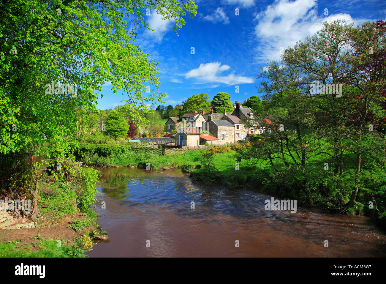 River Esk Lealholm Village North Yorkshire Moors Esk Valley England ...