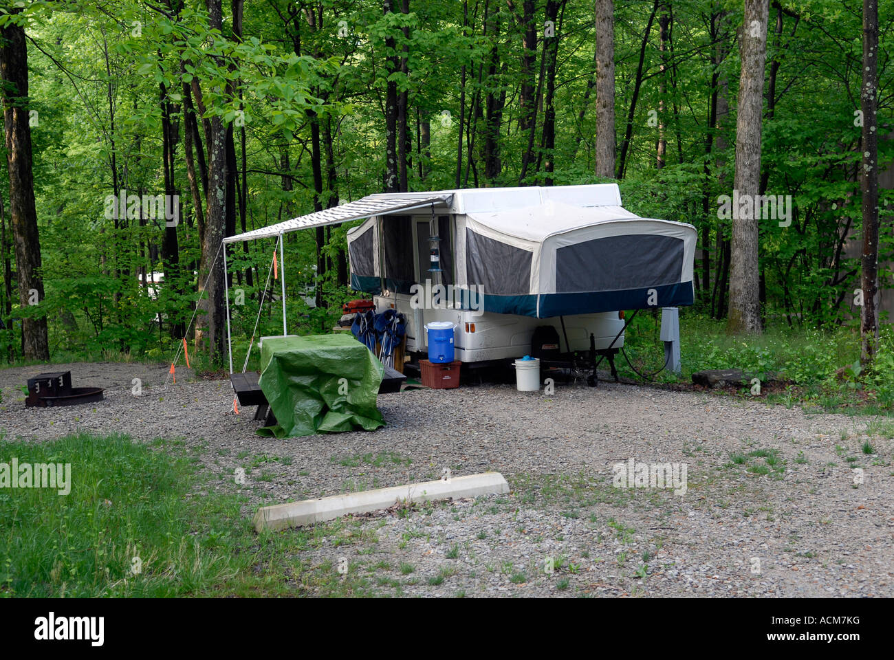 Tent camping in Ohiopyle State Park Recreation area in Pennsylvania PA ...