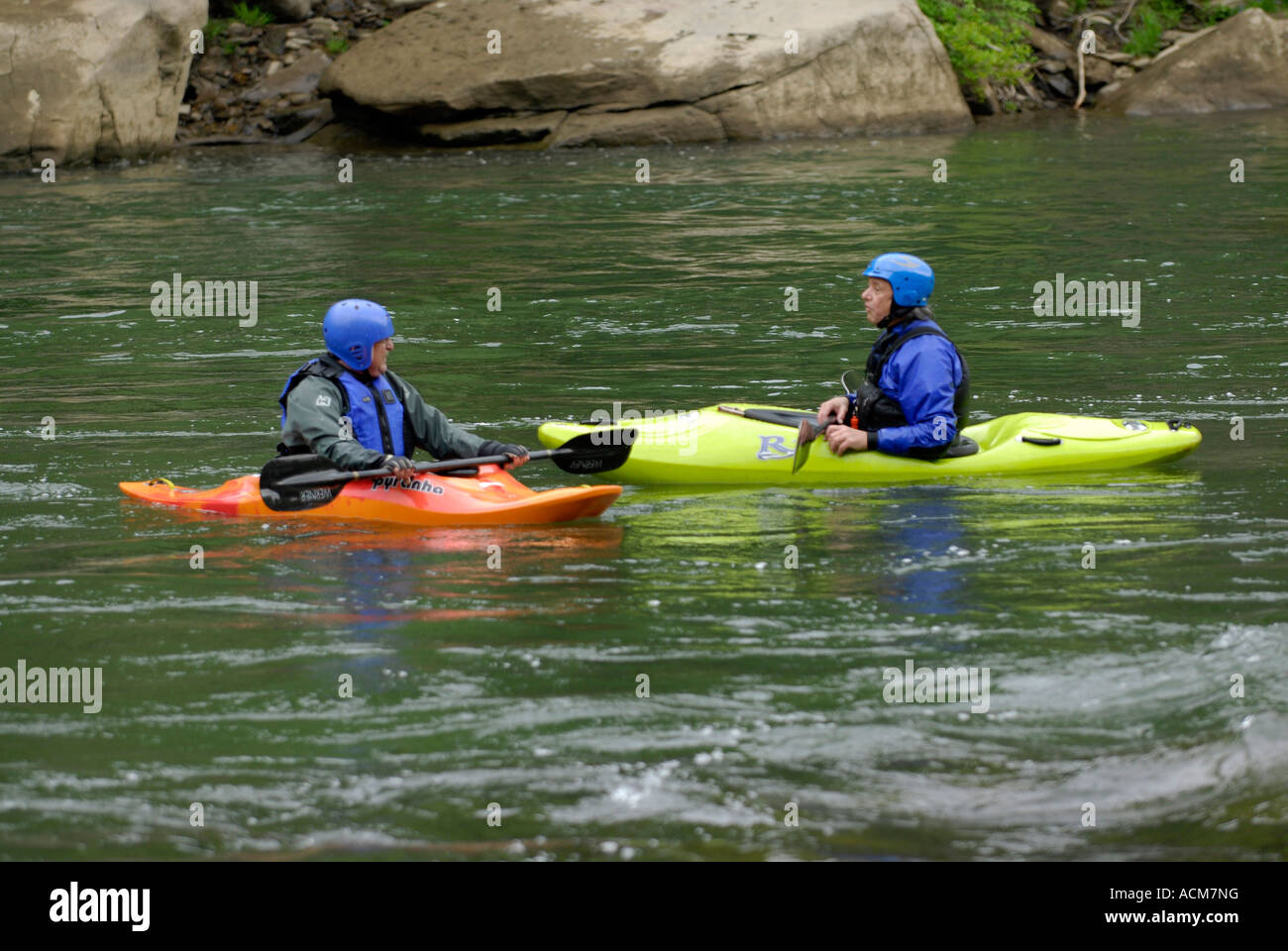White water rafting on the Younghiogheny River in the Ohiopyle State ...