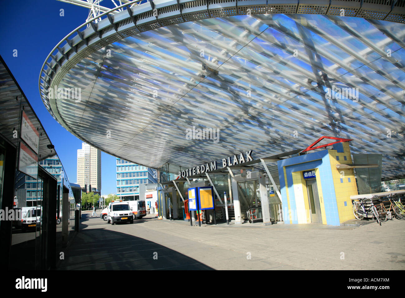 Bus and Subway station in Rotterdam, Holland, Europe Stock Photo - Alamy