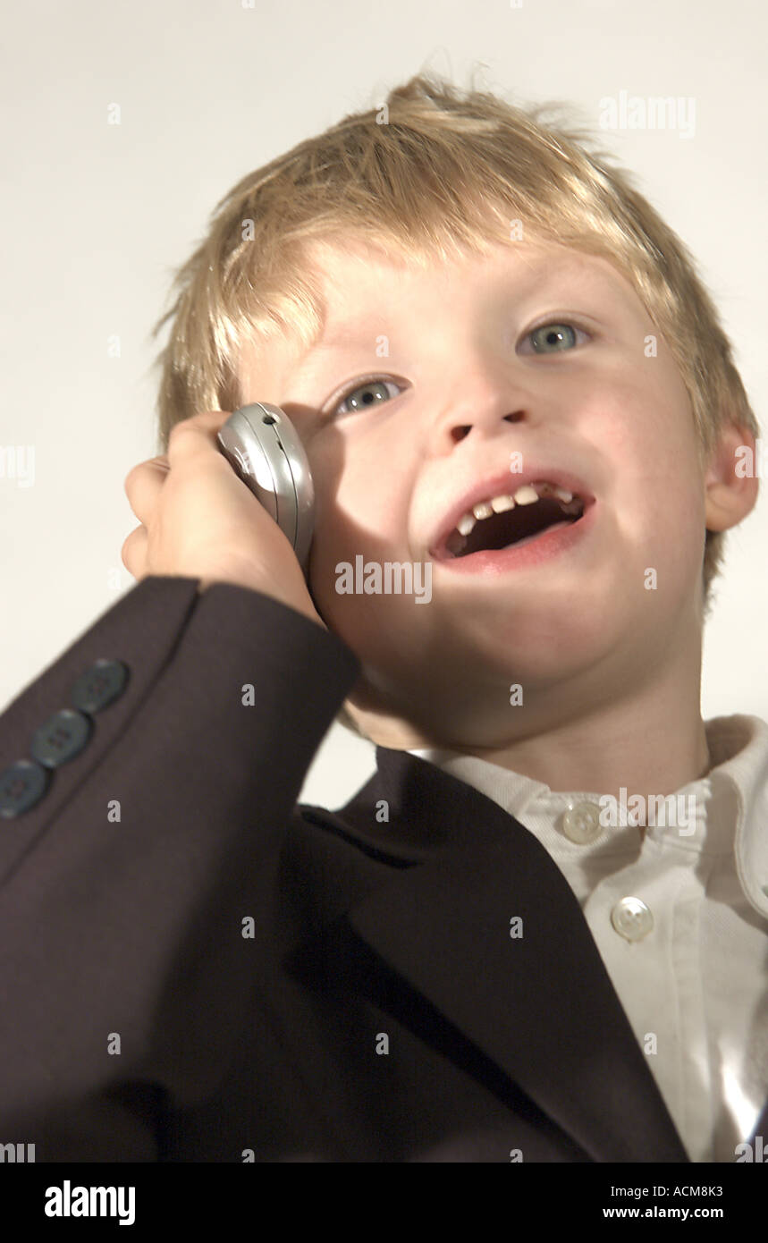 boy with telephone Stock Photo - Alamy