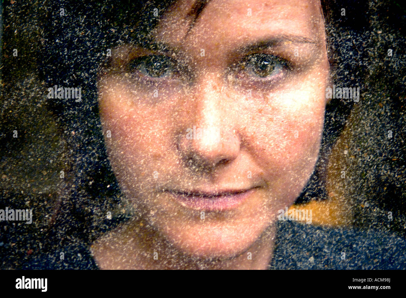 female woman portrait face double exposure composite head feminine ...