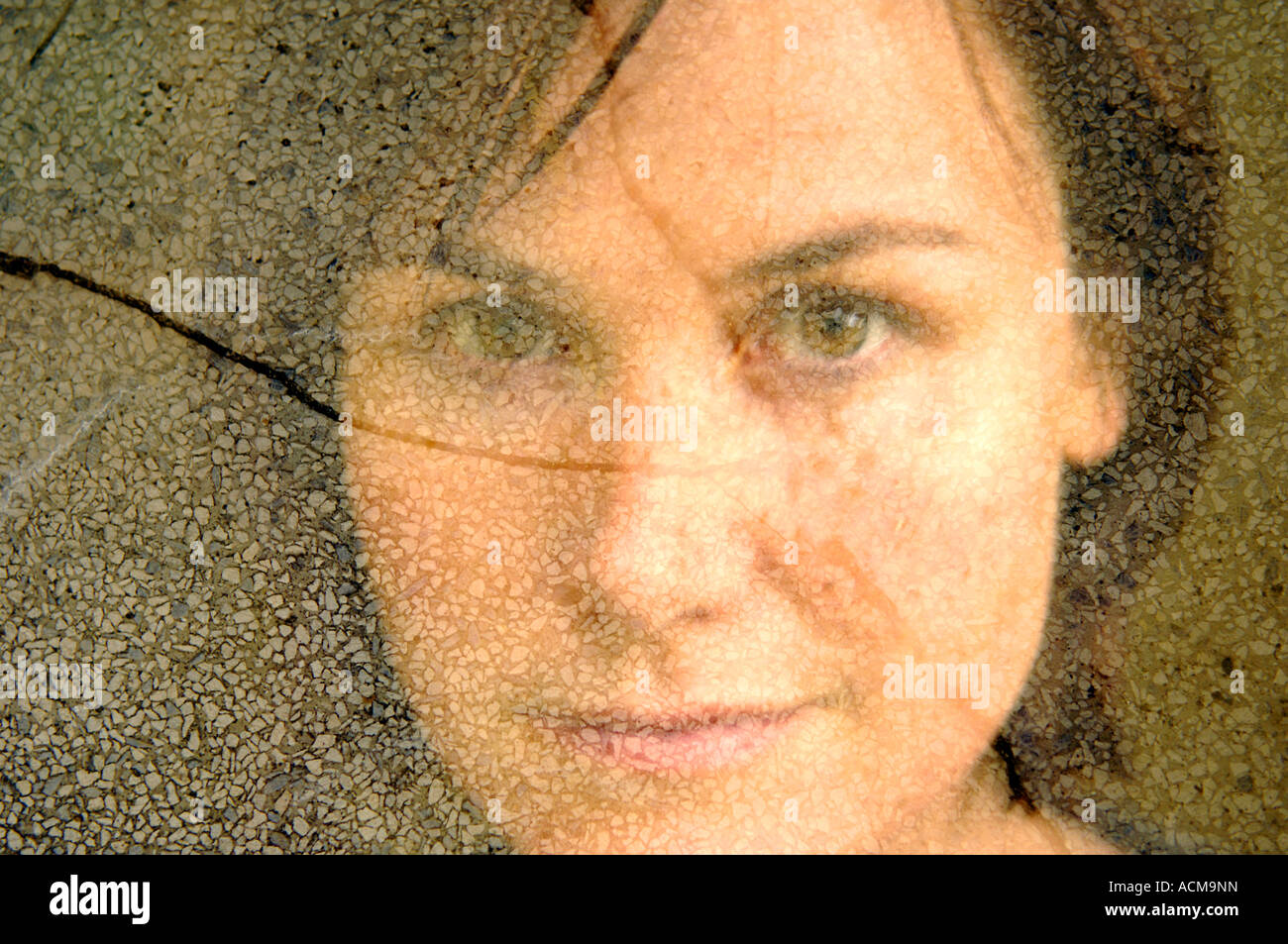 woman female colour color double exposure composite stone beautiful ...