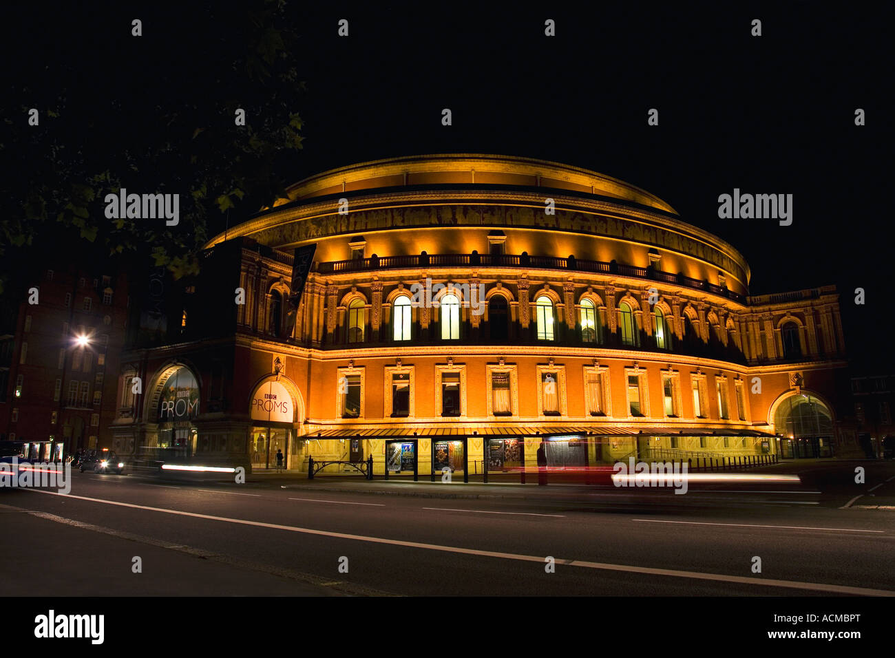 Royal Albert Hall in evening night nighttime London England UK United ...