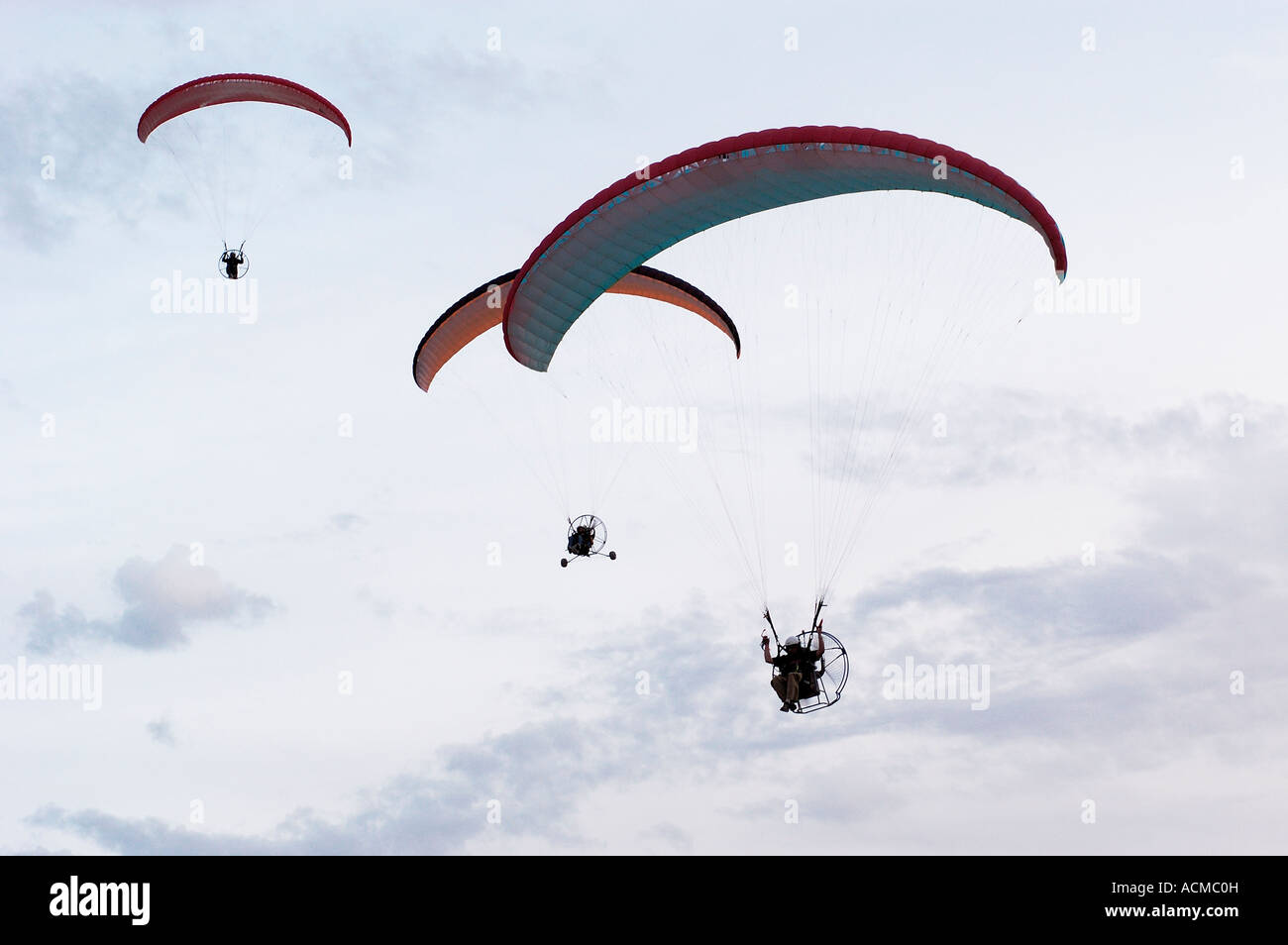 three powered paragliders in the air at the 4th annual Arizona Flying ...