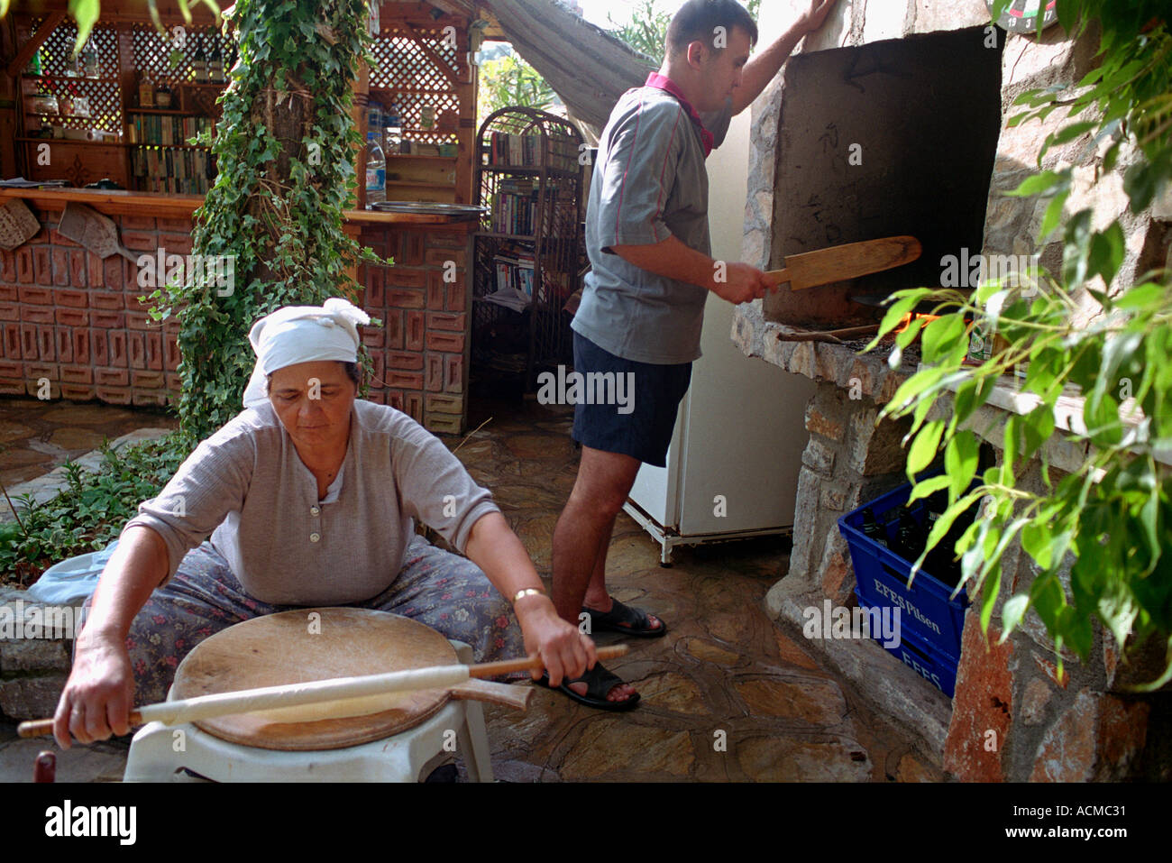 Village women making bread hi-res stock photography and images - Alamy
