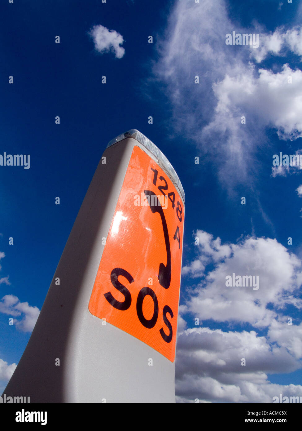 An SOS emergency call box at the side of a major road Stock Photo - Alamy