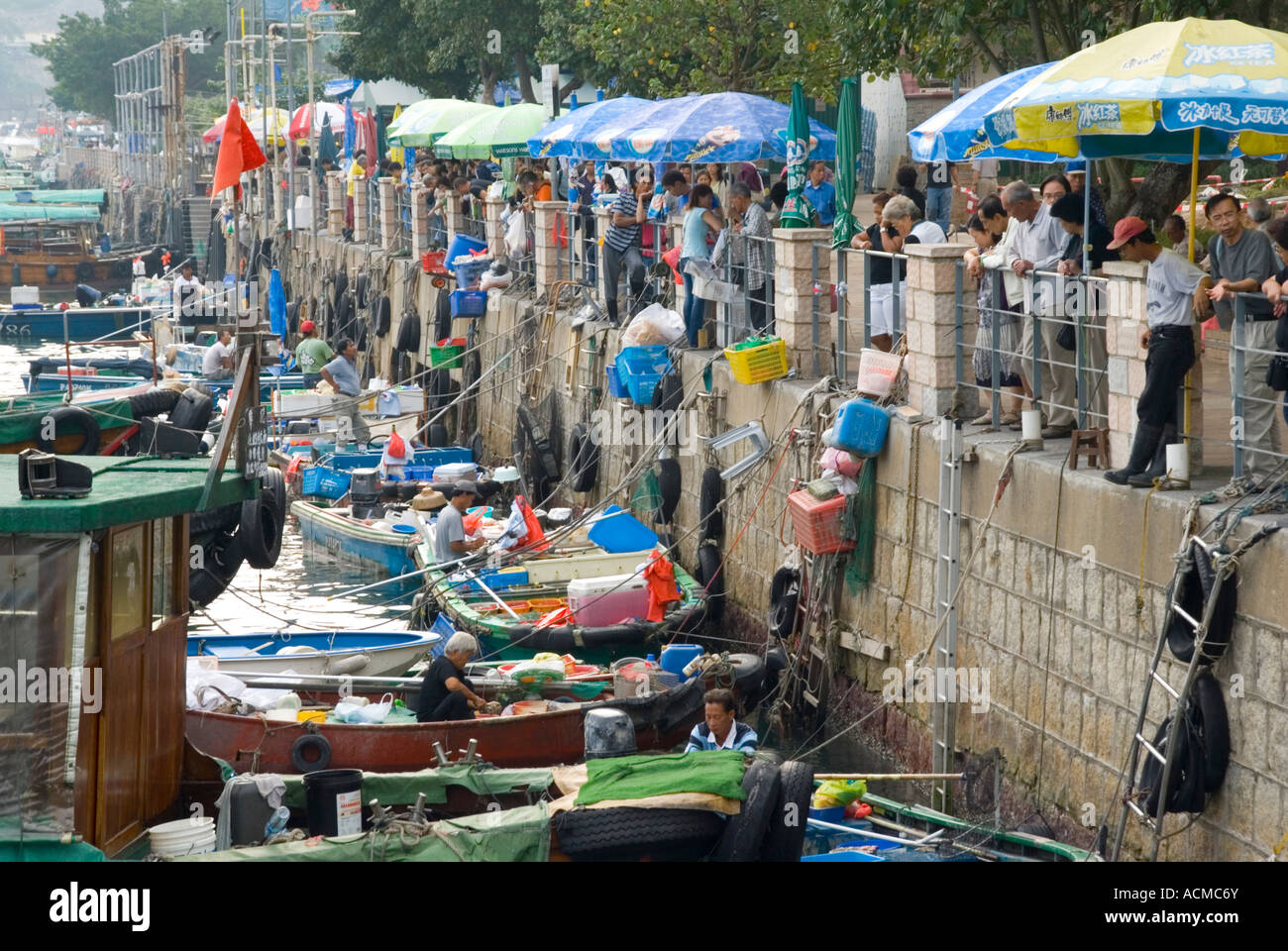 Asia China Hong Kong new territories sai kung fishing boats Stock Photo - Alamy