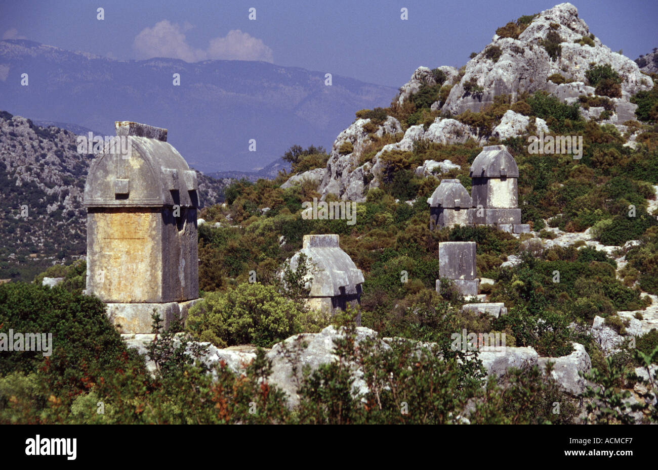 Sarcophagus Simena Turkey Stock Photo - Alamy