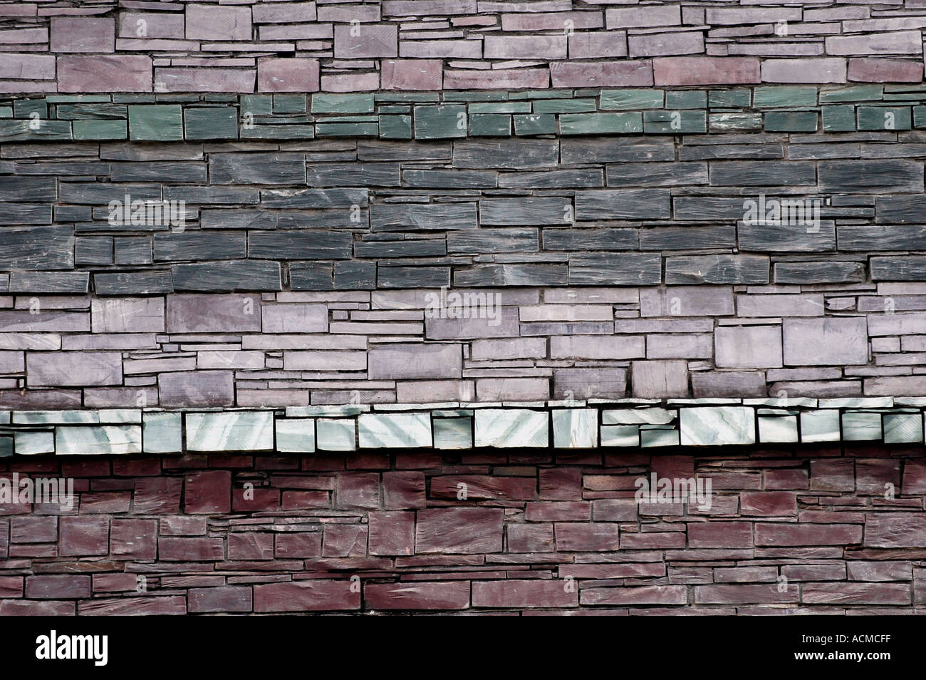 Welsh slate cladding on exterior wall of the Wales Millennium Centre ...