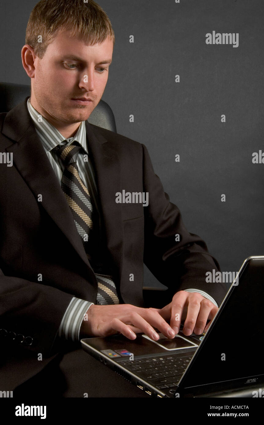 Man working with computer Stock Photo - Alamy