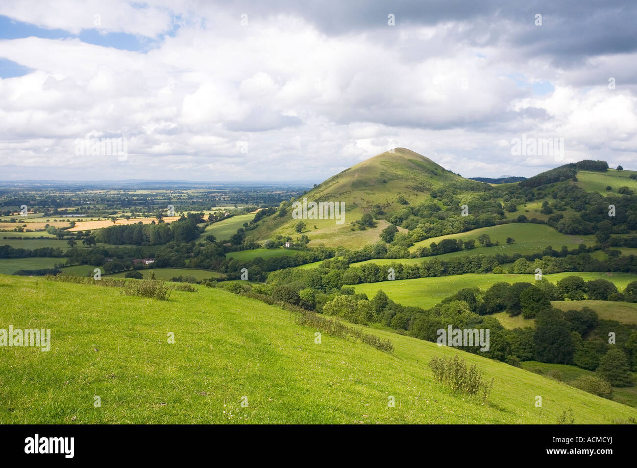 Shropshire in summer with the Lawley from Caer Caradoc in late ...