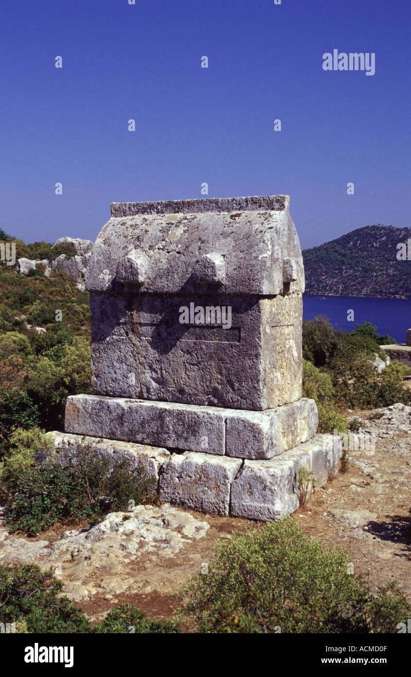 Sarcophagus Simena Turkey Stock Photo - Alamy