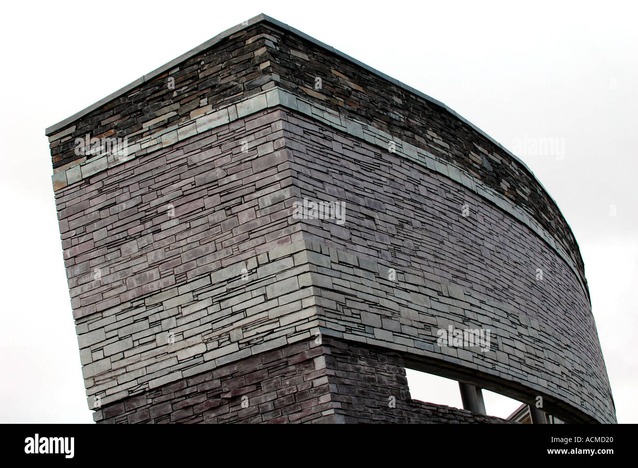 Welsh slate cladding on exterior wall of the Wales Millennium Centre ...