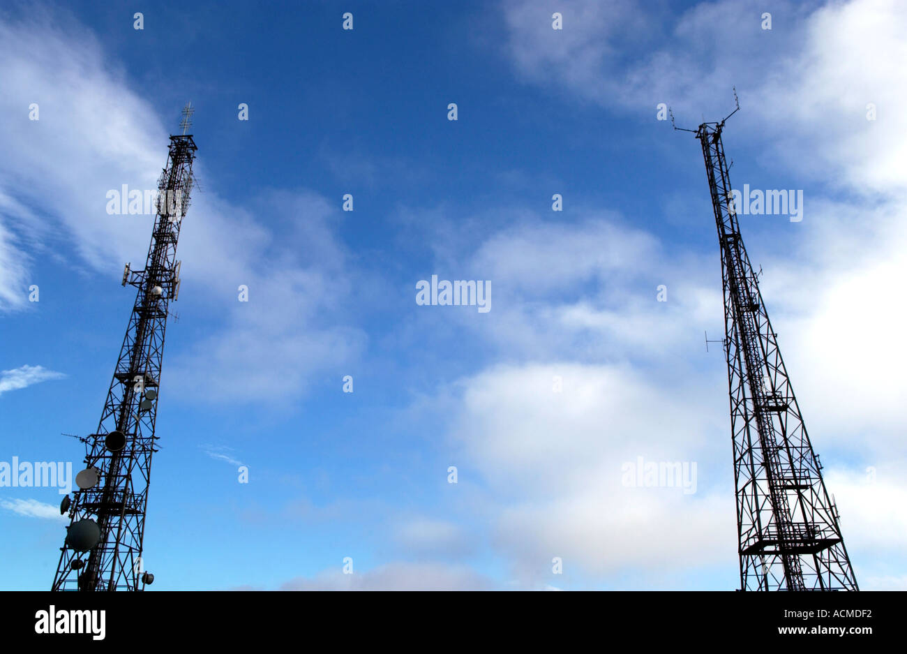 Radio communication masts in the Brecon Beacons National Park South ...