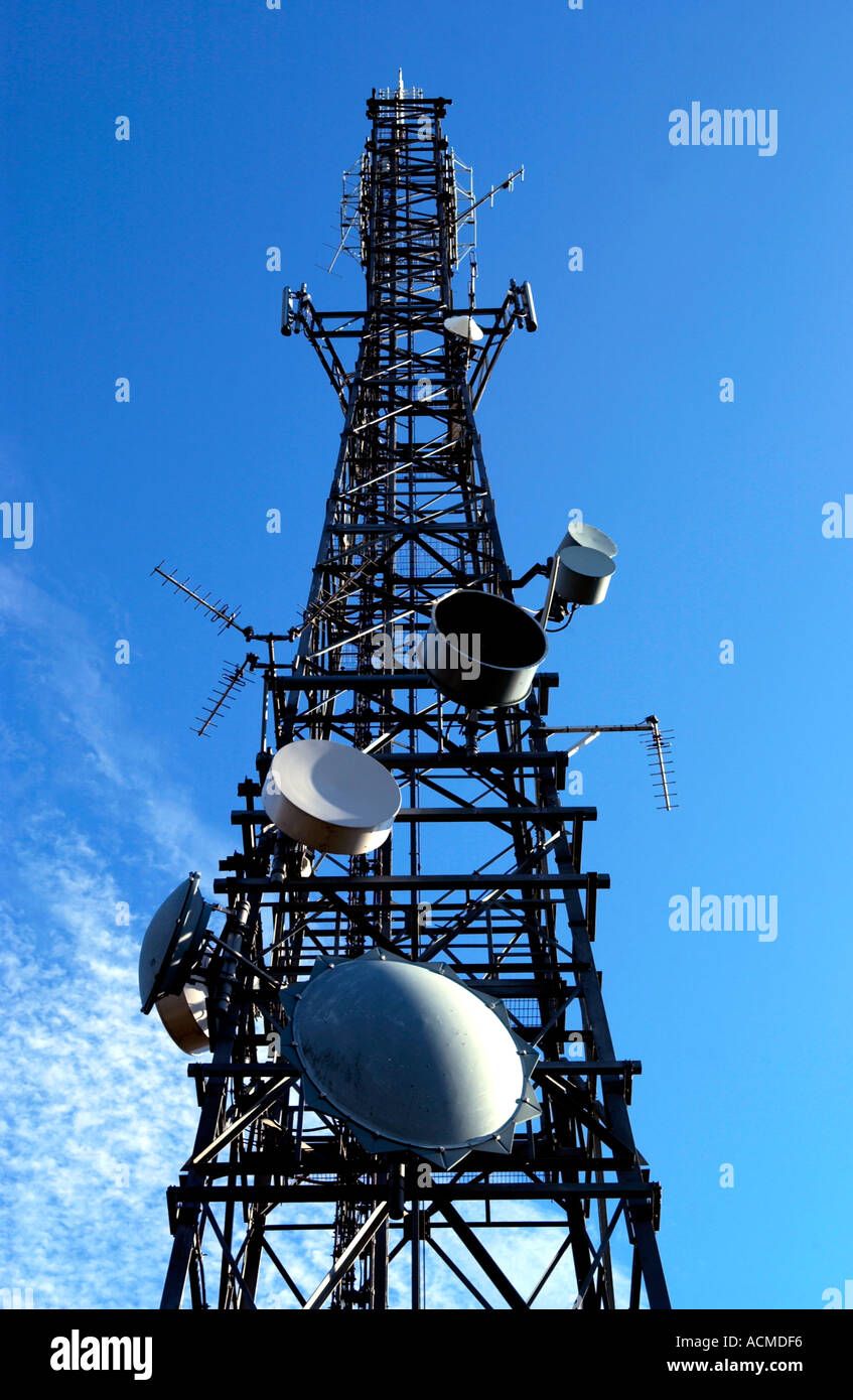 Radio communication masts in the Brecon Beacons National Park South ...