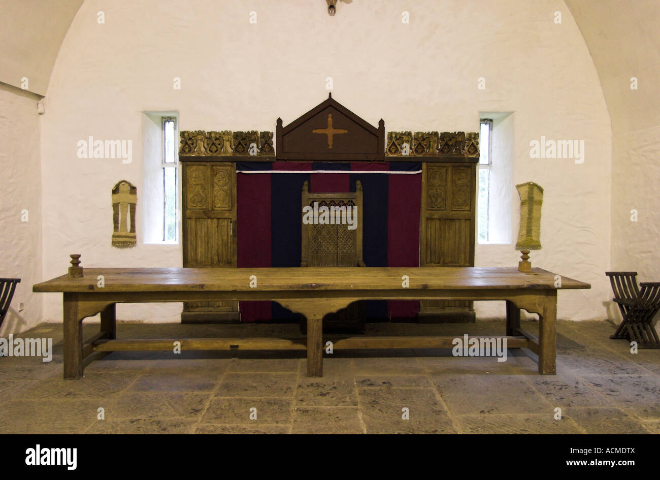 Inside the Castle Craggaunowen near Quin Co Clare Ireland Stock Photo ...