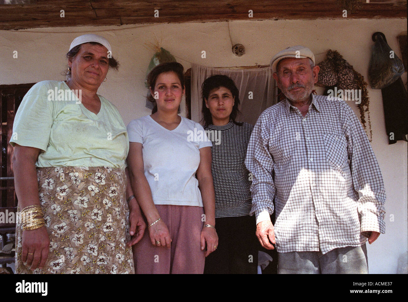 Turkish family in small village of Akyaka in South western Turkey Stock ...