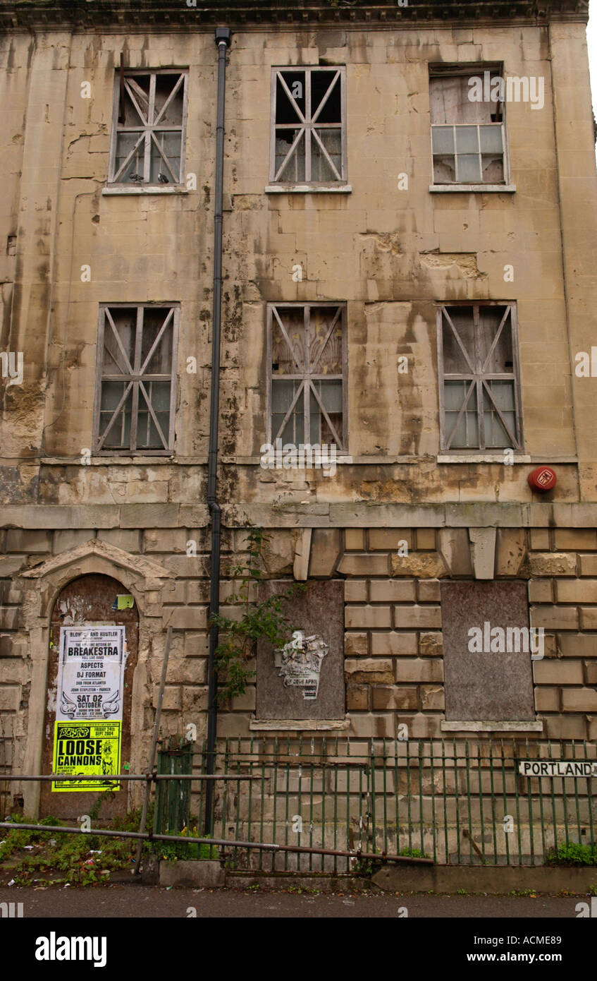 Derelict and boarded up Georgian building in Portland Square St Pauls ...