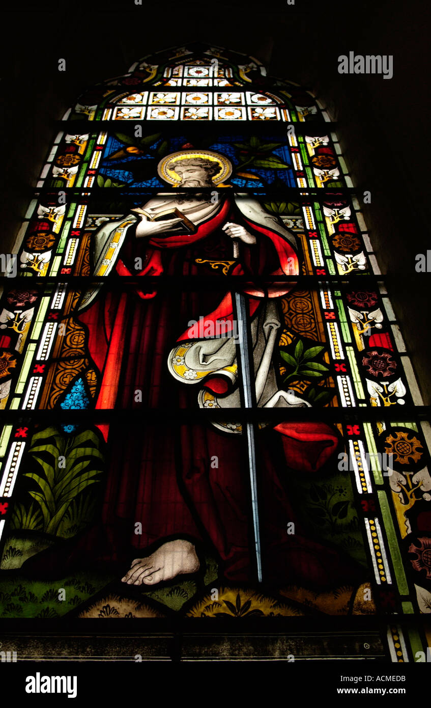 Stained glass window at St Paul's a Georgian church in Portland Square ...