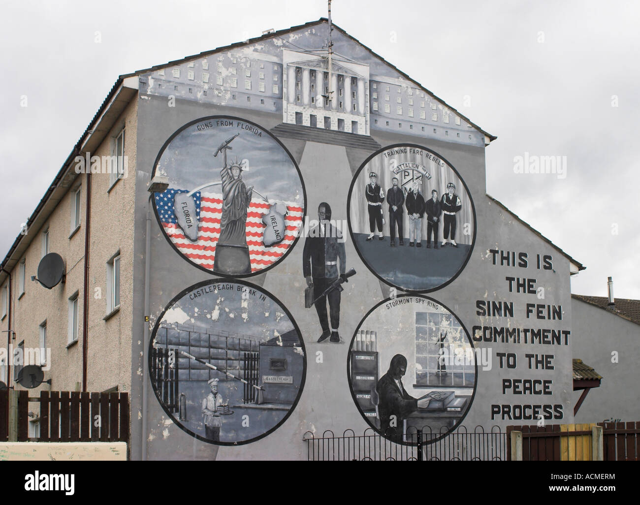 Unionist Loyalist Mural Boundary Way off Shankill Road Belfast County ...
